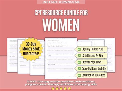 Women Cpt Resource Bundle Cpt Therapy Session Questions Interventions Progress Notes