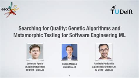 searching for quality genetic algorithms and metamorphic testing for