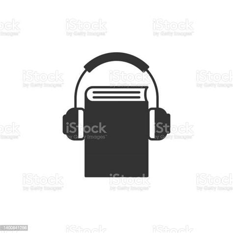 오디오 북 블랙 아이콘 책 및 헤드폰 기호 벡터 일러스트 레이 션 평면 디자인 잡지에 대한 스톡 벡터 아트 및 기타 이미지 잡지 팟캐스팅 Brand Name