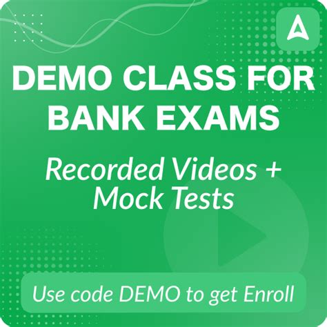 Demo Class For Bank Exams Recorded Videos Mock Tests Use Code