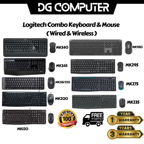 Logitech MK120 MK200 MK220 MK215 MK275 MK295 MK345 MK540 MK850 MK950 Shopee Malaysia