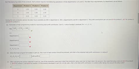Solved And 28 For Product 3 A Formulate A Linear