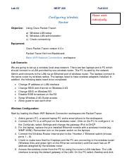 Lab 3 Configuring Wireless Router Converted Converted Pdf Lab 03 NEST 209 Configuring