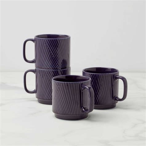 Lenox Modulus Mugs Set Of 4 Nightshade 898176 Homebello