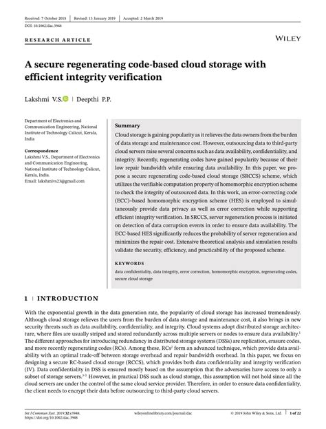 A Secure Regenerating Code Based Cloud Storage With Efficient Integrity