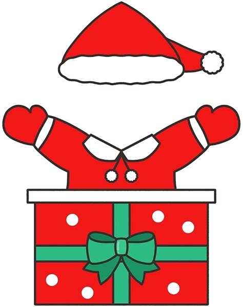 유토이미지 겨울 크리스마스 성탄절 산타클로스 산타할아버지 산타얼굴합성 크리스마스얼굴합성 도안 선물상자 일러스트