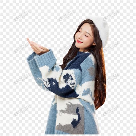 눈 속에서 눈송이를 들고 젊은 여성 이미지 PNG 일러스트 무료 다운로드 Lovepik