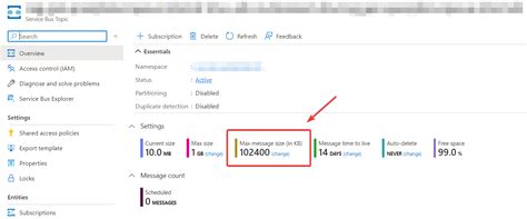 Azure Service Bus The Maximum Message Size Quota For Outgoing