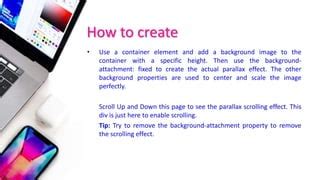 Parallax Effect In Css By Khubaib PPTX Web Design And HTML Internet