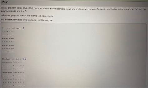 Solved Write A Program Called Plus C That Reads An Integer N Chegg