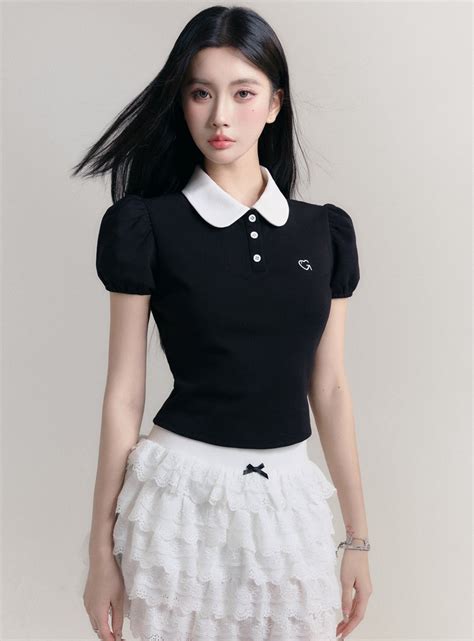 Girly Color Slim Polo Top Urbansheek