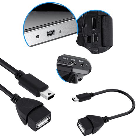 Cable Usb Otg Mini Usb V5 Macho Mini Usb 5 Pines Usb 20 Hembra Konext