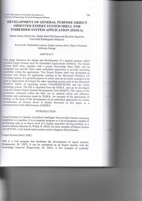 Pdf Developement Of General Purpose Object Oriented Expert System Shell For Embedded System