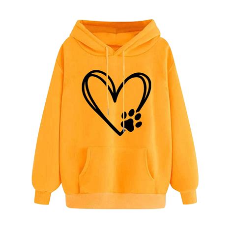 Apexfwdt Womens Heart Pocket Hoodie Drop Shoulder Fleece Sweatshirt