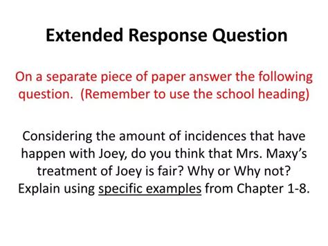 Ppt Extended Response Question Powerpoint Presentation Free Download