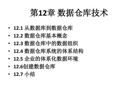 第12章数据仓库技术不讲word文档在线阅读与下载无忧文档