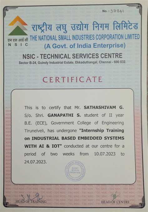 Sathashivam G On Linkedin Msme Internship Industrialembeddedsystems Iot Governmentofindia