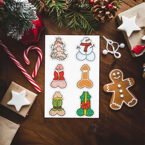 Funny Christmas Cocks Sticker Bundle Rude Christmas Sticker Pack NSFW Penis Stickers 6 Naughty
