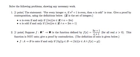 Solved Solve The Following Problems Showing Any Necessary Chegg