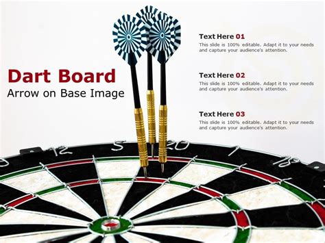 Dart Board Arrow On Base Image Graphics Presentation Background For PowerPoint PPT Designs