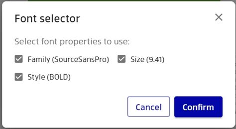 font selector pdf2data