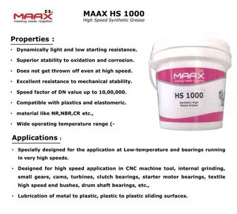 Maax Colorless High Temperature And Speed Grease Hs 1000 At Best Price