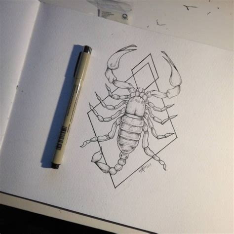 Geometric Scorpion Tattoo Illustration Geometric Tattos Geometric Tattoo Pattern Geometric