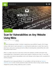 How To Scan For Vulnerabilities On Any Website Using Nikto Nul Pdf CYBER WEAPONS LAB NULL