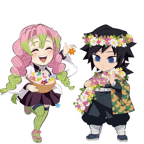 Giyu And Mitsuri Chibi Cute Kawaii Drawings Anime Demon