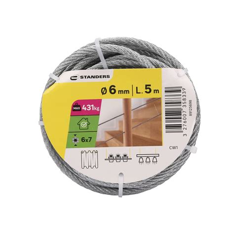 Cablu Otel Zincat D 6 Mm 5 M Rezistenta Max 431 Kg Emagro