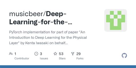 GitHub Musicbeer Deep Learning For The Physical Layer PyTorch Implementation For Part Of