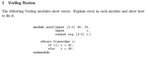 solved verilog review the following verilog modules show