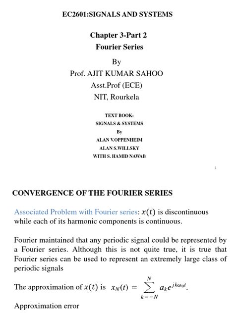 lecturer 10 signals and systems pdf fourier transform fourier series