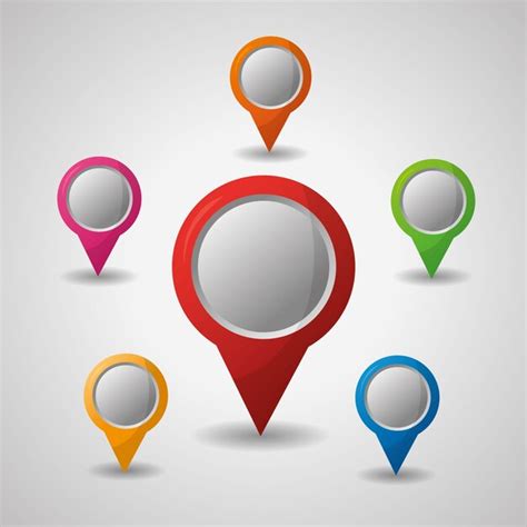 Premium Vector Gps Navigation Many Pin Maps Colored Destination Location
