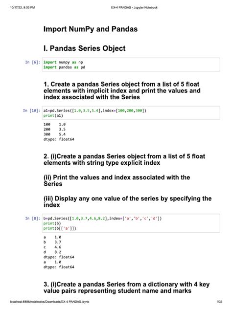 Pandas Ex 4 Pdf