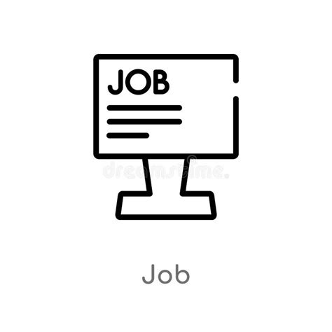 Outline Job Vector Icon Isolated Black Simple Line Element Illustration From Human Resources