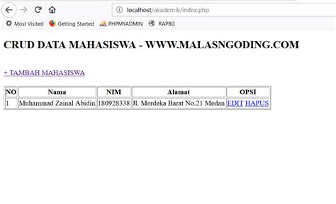 Membuat CRUD Dengan PHP Dan MySQLi Hapus Data Malas Ngoding