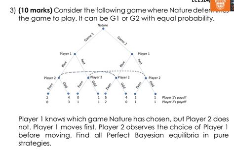 Solved 3 10 ﻿marks ﻿consider The Following Game Where
