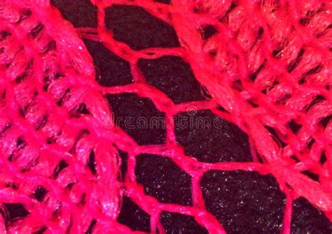 Bright Pink Pattern Fragment Of Fabric Textile Image Under The Microscope Micro Photography