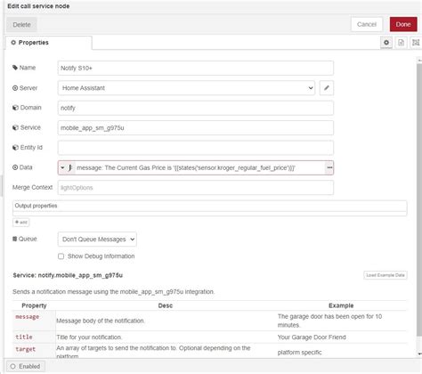 Current Entity Value Notification Question Gas Prices Configuration