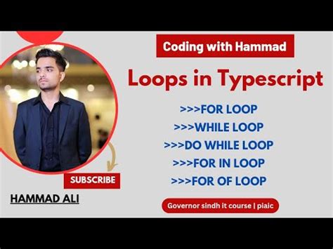 Typescript loops | For loop , while loop , do while loop , For in loop , For of loop - YouTube