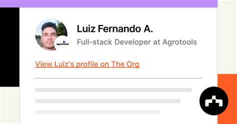 Luiz Fernando A. - Full-stack Developer at Agrotools | The Org