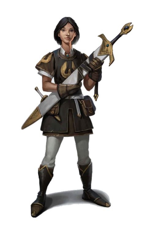 Female Human Squire Pathfinder Pfrpg Dnd Dandd D20 Fantasy Rpg