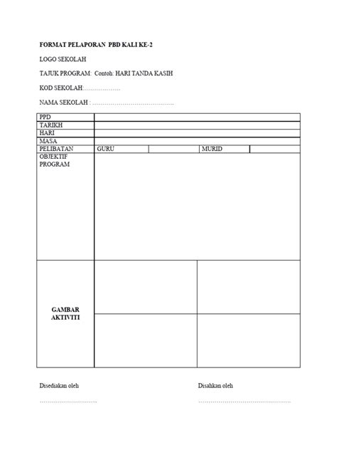 contoh format one page report pdf