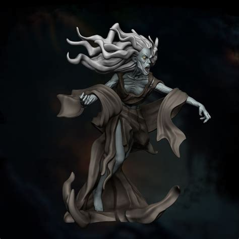 3d Printable Banshee Wailing Ghost Undead Elf Spirit Dnd 5e Stl