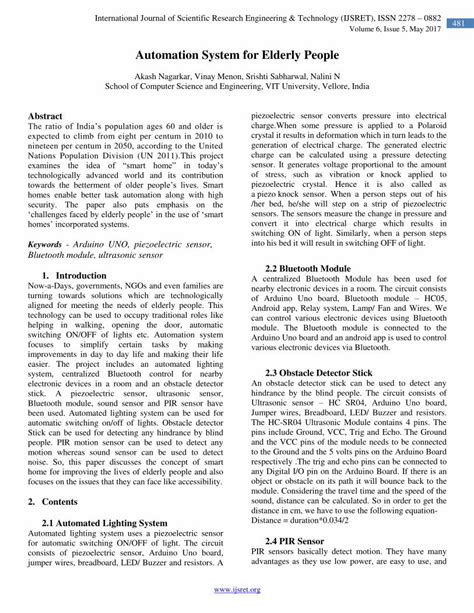 Pdf Automation System For Elderly People · Journal Of Electronics Communication
