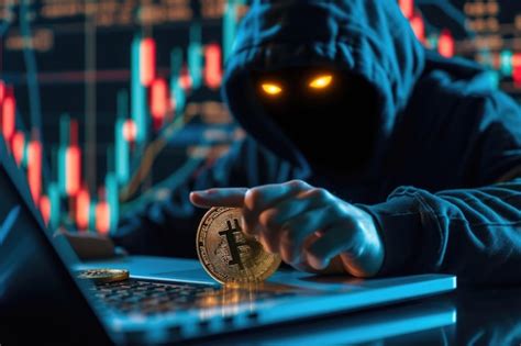Premium Photo Bitcoin And Cryptocurrency Cybersecurity Concept With Hacker Behind The