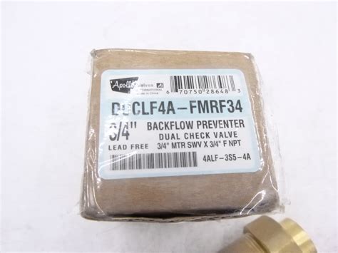 Apollo Backflow Preventer 34 Nominal Female Meter Swivel X Fnpt Dual Check Oneclick Warehouse