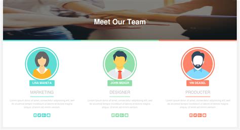 How To Create Responsive Meet Our Team Page Design Using Bootstrap