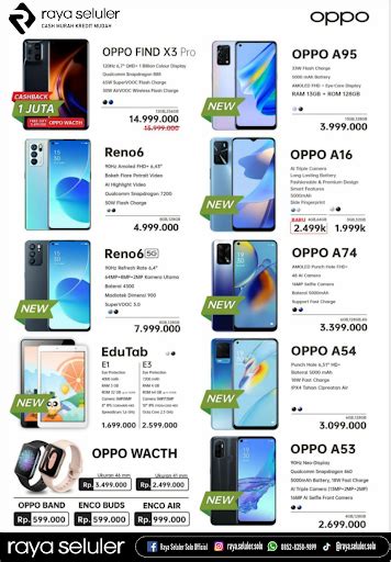 RAYA SELULER SOLO PRICELIST OPPO